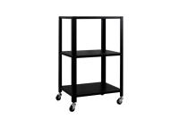 China 83cm Height Metal Frame Vintage Black 3 Layer Shelf With Castors for sale