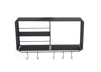 China 2KG Loading 55cm Length Metal Frame 5 SS Hook Wall Shelf for sale