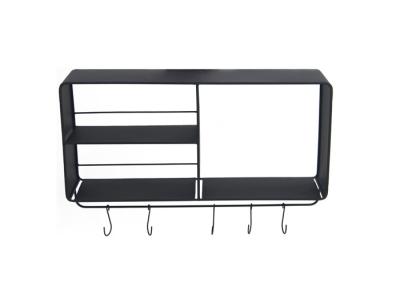 China 2KG Loading 55cm Length Metal Frame 5 SS Hook Wall Shelf for sale