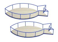 China Fish Shape Metal Frame MDF Bottom Home Storage Baskets BSCI Certified for sale