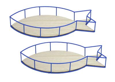 China Fish Shape Metal Frame MDF Bottom Home Storage Baskets BSCI Certified for sale