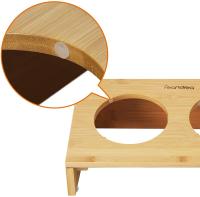 China Anti Slipping Elevated Bamboo SS304 Bowl Pet Feeder Stand for sale