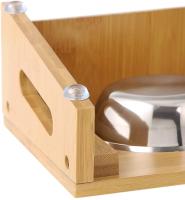 China Anti Slipping Elevated Bamboo SS304 Bowl Pet Feeder Stand for sale