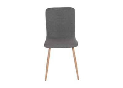 China Ergonomic 87cm Height Grey Fabric Side Chair With 4 Hardwood Legs for sale