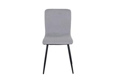 China Four Tapered Metal Legs Grey Side Chair With Polyurethane Upholstered for sale