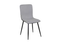 China Four Tapered Metal Legs Grey Side Chair With Polyurethane Upholstered for sale