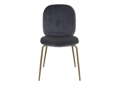 China 70KG Load 86cm Height Grey Velvet Side Chair For Living Room for sale