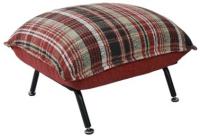 China 35cm Height Upholstered Footstool Metal Legs Foam And Fabric for sale