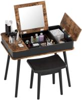 China NC Painting 80cm Length Dresser Table With Mirror And Stool for sale