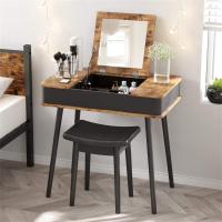 China NC Painting 80cm Length Dresser Table With Mirror And Stool for sale