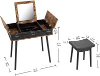 China NC Painting 80cm Length Dresser Table With Mirror And Stool for sale