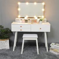 China Solid MDF Wood Mirrored Dresser Wood Bedside Table With NC Painting for sale