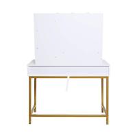 China BSCI Certified MDF Wood Touch Screen Mirrored Dresser Table With Led Lights for sale