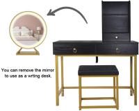China PB Material Mirrored Dresser Table 125cm Height With NC Painting for sale