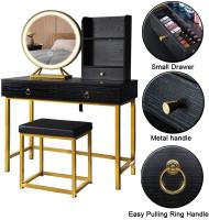 China PB Material Mirrored Dresser Table 125cm Height With NC Painting for sale