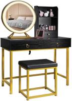 China PB Material Mirrored Dresser Table 125cm Height With NC Painting for sale