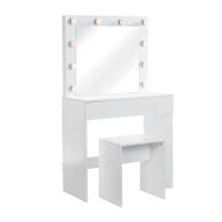 China MDF Wood 136cm Height Touch Screen Mirrored Dresser With Mirror Led Lights for sale