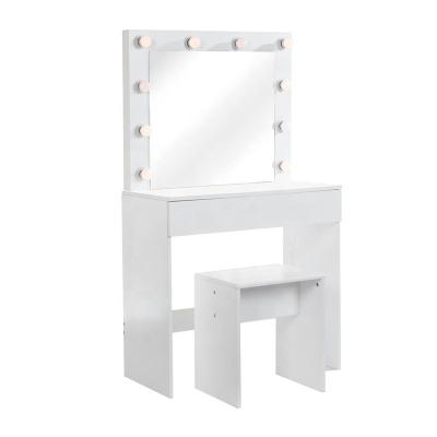 China MDF Wood 136cm Height Touch Screen Mirrored Dresser With Mirror Led Lights for sale
