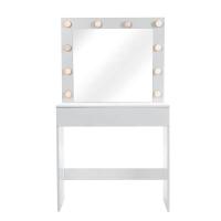 China MDF Wood 136cm Height Touch Screen Mirrored Dresser With Mirror Led Lights for sale