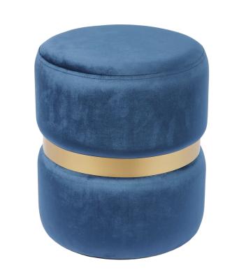 China Fabric Foam Ottoman Stool Brown Color 32.5cm Height for sale