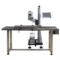China 20w 30w Flying CO2 Laser Marking Machine With Conveyor for sale