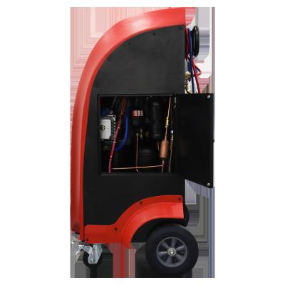 China LCD Display Red Cover AC Gas Recovery Machine With Big Wheels for sale