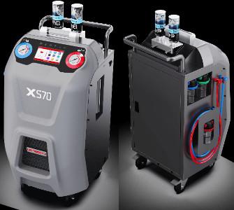 China Grey X570 Flushing Sight Glass Car Refrigerant Recovery Machine With Mini Can Charge for 134a for sale