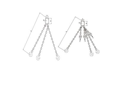 China Alloy Steel Chain Slings Single Double Legs 0.79kg/m to 22.29kg/m 4:1 Safety Factor for sale