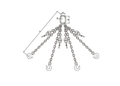 China Alloy Steel Chain Slings 6mm-32mm Diameter 4:1 Safety Factor Lifting Tools for sale