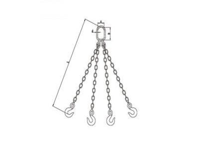 China Alloy Steel Chain Sling 3 or 4 Legs Complete Set 20mm to 32mm WLL 16.5t to 47t for sale