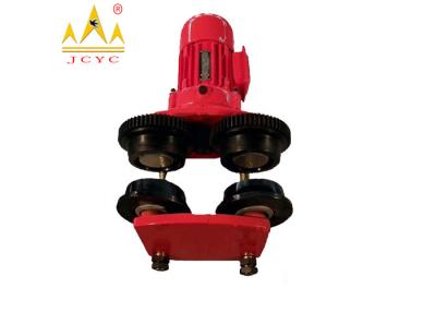 China 0.5 to 10 Ton Red Plain Geared Movable Push Beam Trolley 12 Months Warranty for sale