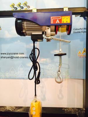 China 100 - 240V Electric Wire Rope Hoist With Moving Trolley Single Hook for sale