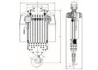 China Foot Mounted Stainless Steel Chain Hoist 35 Ton G80 Load Chain Single Speed for sale