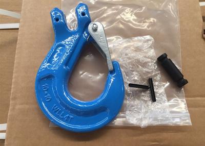 China G80 Alloy Steel Forged Clevis Sling Hook with Latch 6-20mm 1.4-16 Tons WLL for sale