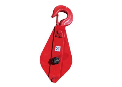 China 2 Ton Heavy Duty Single Double Sheave Snatch Lifting Pulley Block with Hook 112mm for sale