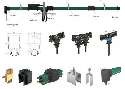 China 10 Pole PVC Housing 660V Overhead Travelling Crane Conductor Rail System 35-240A for sale