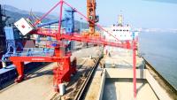China Red Screw Unloader 200 ~ 1000t/H 30 Degree Lifting Up Probing Down Q235B for sale