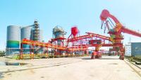 China Rail Mobile Ship Unloader 30 Degree Inner Swing 40 Degree Outer Swing for sale