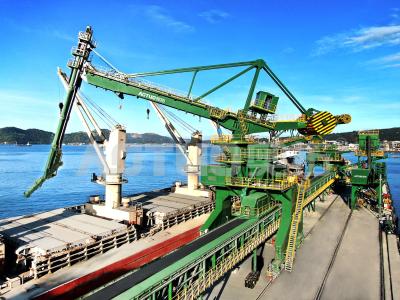 China Red Sturdy Screw Ship Unloader Automatically Unloaded High Efficiency for sale