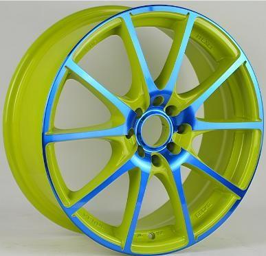 China 2013 New  Size17 x 7.0 17 Inch Yellow And Green Paint Car Alloys Wheels for sale