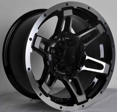 China ISO/TS Standard Black Alloy Wheels Truck Wheels 4x4 With 5/6 Hole , Energy Saving for sale