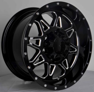 China Black Color High Strength 4x4 Car Wheels With Machine Cut Lip , PCD 139.7 - 114.3 for sale