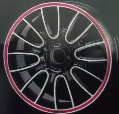 China Aluminum Car 14 Inch Alloy Wheels KIN-470 with Red Machine Cut Lip for sale