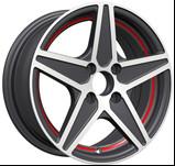 China Aluminum Chrome 14 Inch Car Alloy Wheels KIN-266 with Red Machine Cut Lip for sale