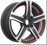 China Lightweight 14 Inch Car Alloy Wheels With 4 Hole Red Lip in Machine KIN-267 for sale