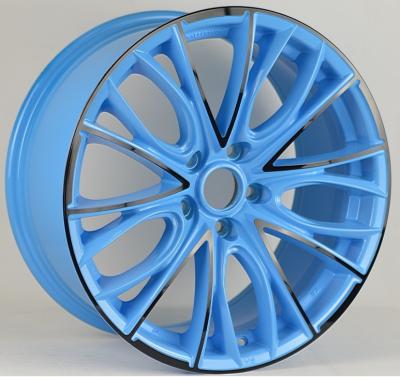 China Blue / Black Full Painted 18 Inch Alloy Wheels, Custom Car Wheel for sale