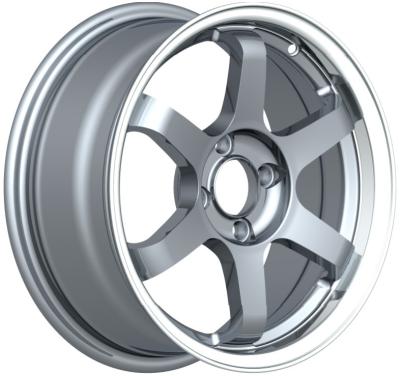 China Lightweight 14 / 15 / 16 Inch Alloy Wheels For Car With Machine Cut Lip for sale