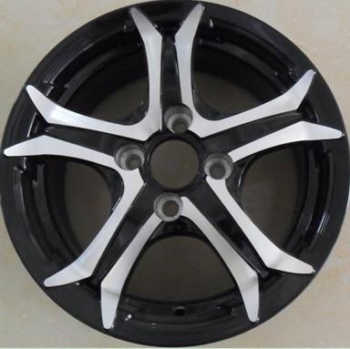 China Black Cars 14 Inch Alloy Wheels With Machine cut lip for sale