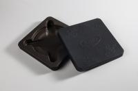 China Custom Molded Pulp Tea Box 0.6-1.3mm Wall Thickness with Embossed Logo and Pantone Color Options for sale