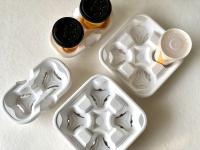 China Biodegradable Compostable 2 Cup Holder Packaging - 0.7mm Thickness Custom Sizing Eco-Friendly Carrier for sale